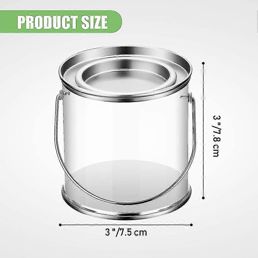 Paint Bucket Clear Bucket with Metal Lids and Handle Decorative Clear ...