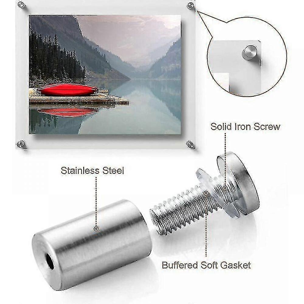 20 Pcs Glass Spacer, Stainless Steel Wall Mount For Advertising Nails ...