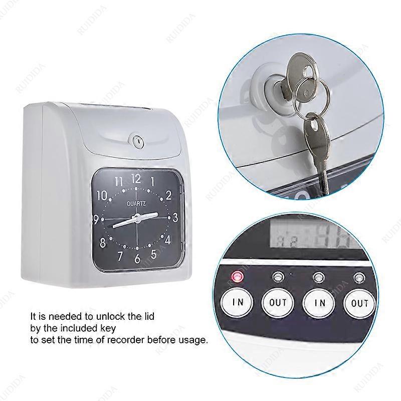 Electronic Employee Time Clock Recorder Attendance Machine or Time Card ...