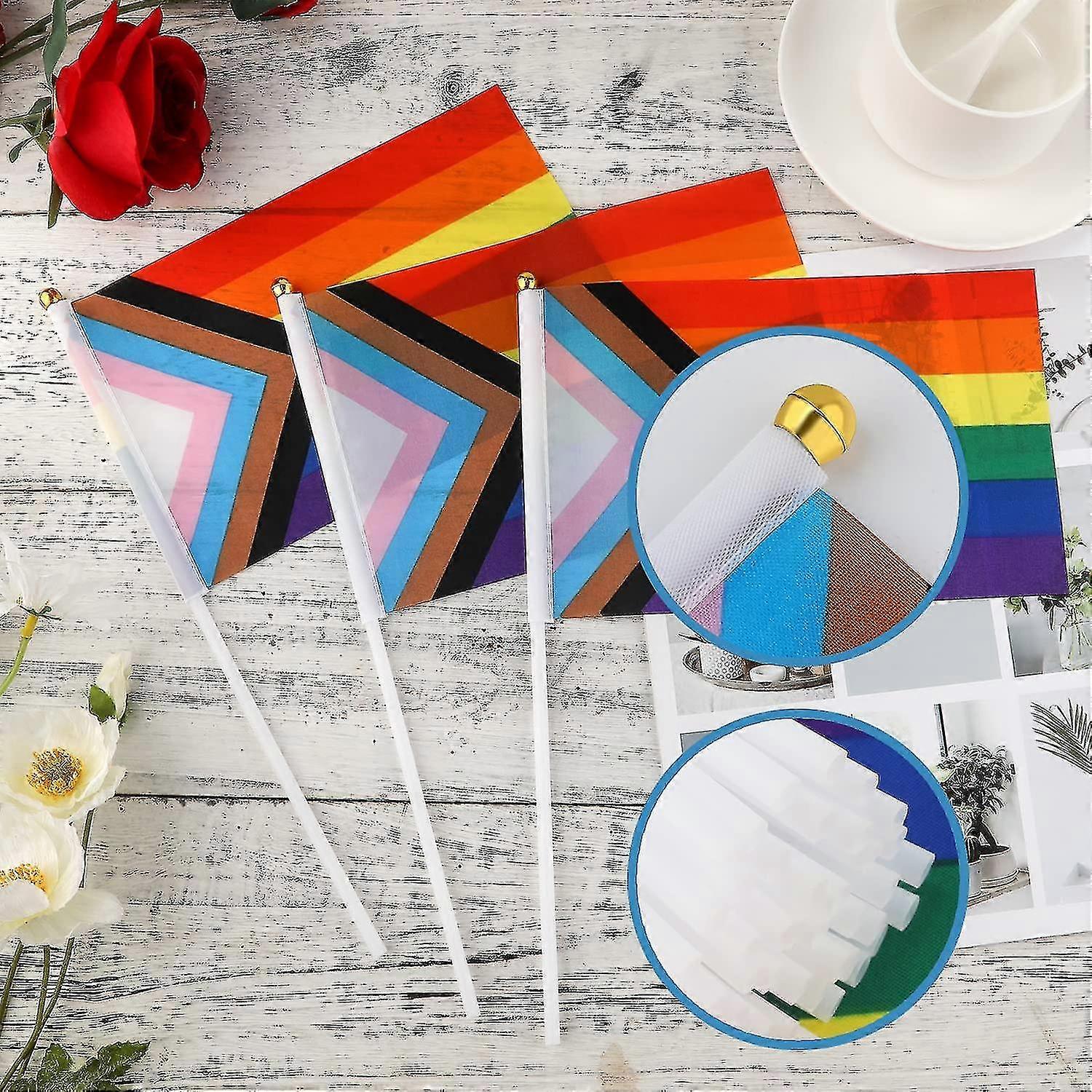 100pcs Lgbt Rainbow Flags,colorful Gay Pleased Banner Rainbow Pride Flags Lesbian Flags Progress ...