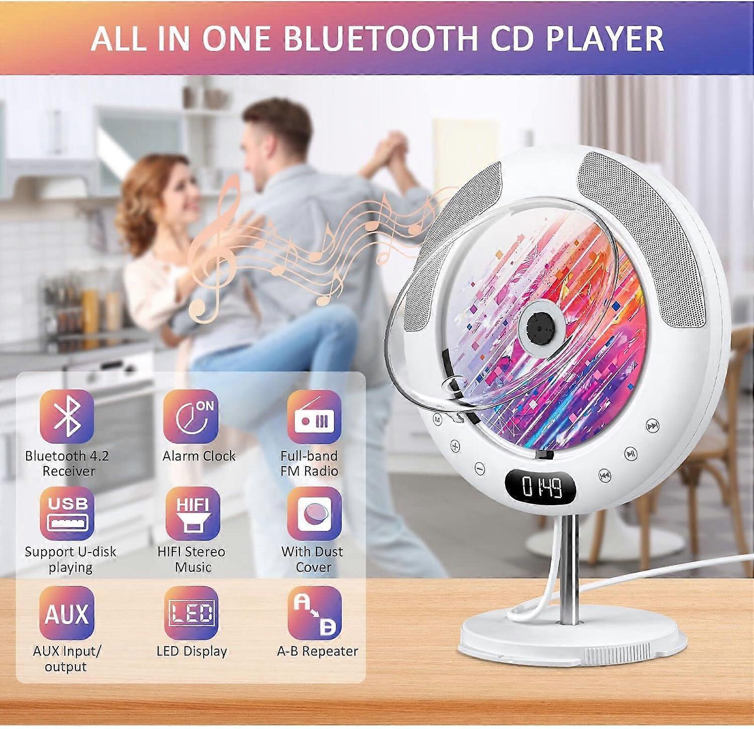CD Player Bluetooth with Touch Button Speaker CD Player for Wall ...