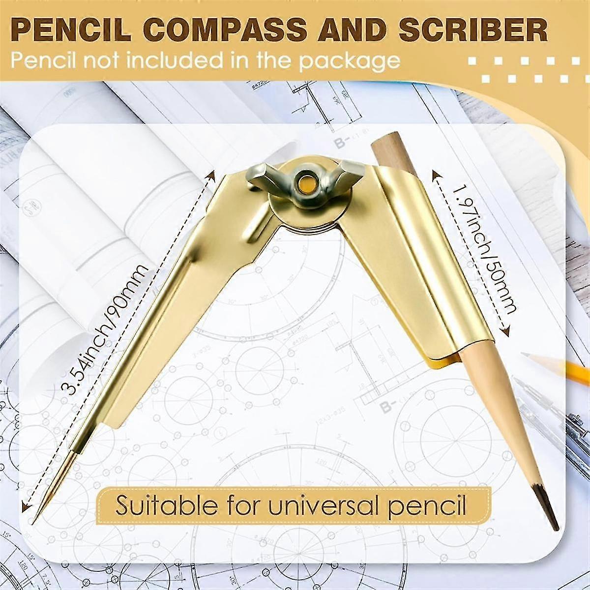 Pencil Compass And Scriber, Compass Scribe Tool, Woodworking Compass ...
