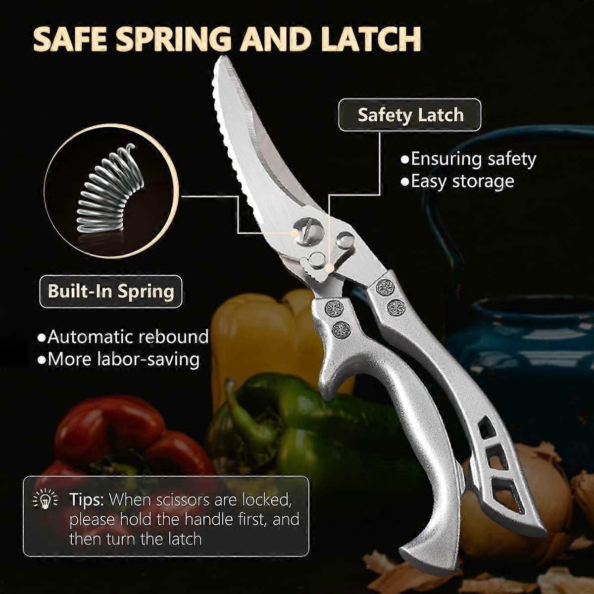 Kitchen Scissor Heavy Duty Stainless Steel with Metal Handle,Sharp ...