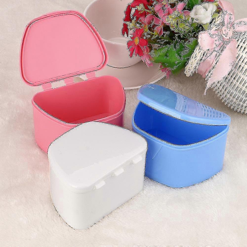 Denture Bath Appliance False Teeth Box Storage Case Rinsing Basket ...