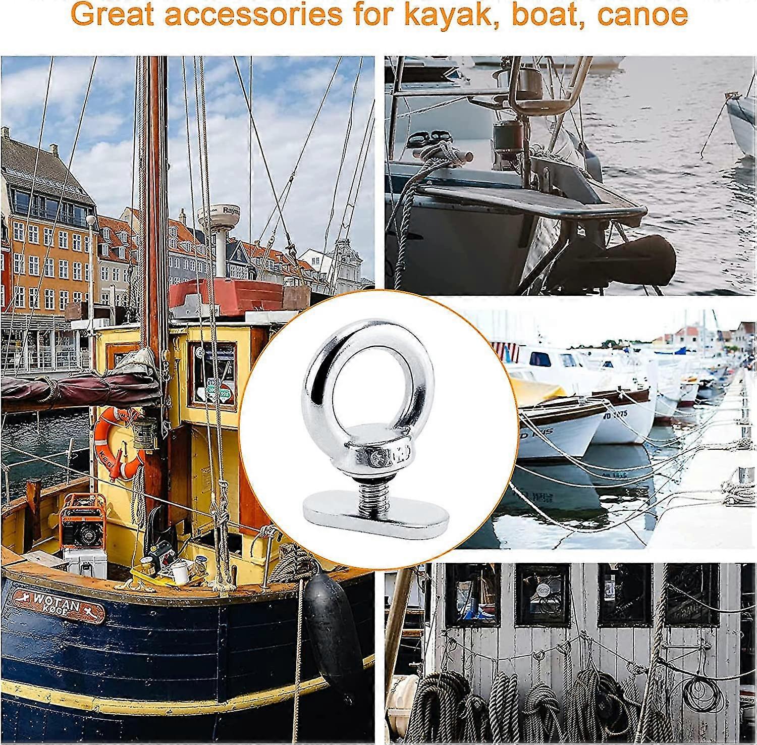 Set Of 4 Stainless Steel Lashing Eyelets For Kayak Rail - Accessory For ...