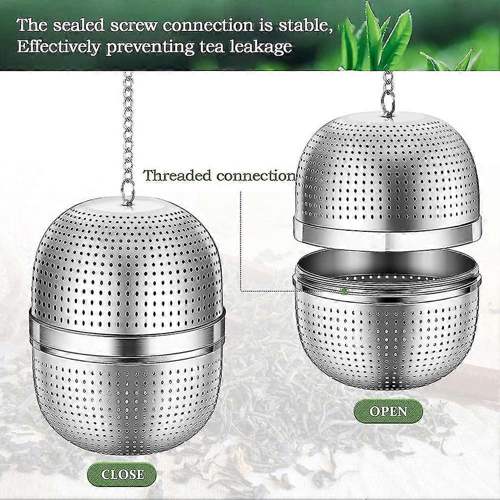 Tea Ball Infuser, 2 Packs Less Steel Tea Ser, Mesh Tea Infuser Threaded ...