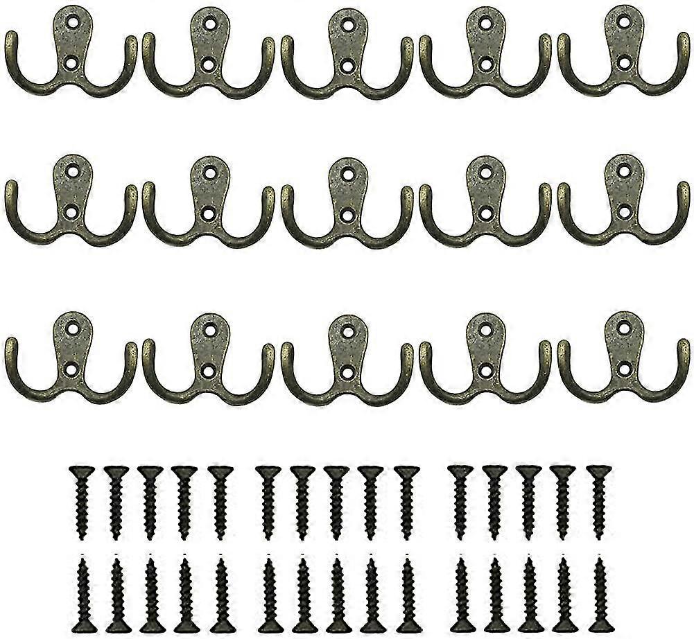Coat Hook, 15 Pieces Double Metal Hooks And Racks Storage With Screws For Home | Fruugo UK