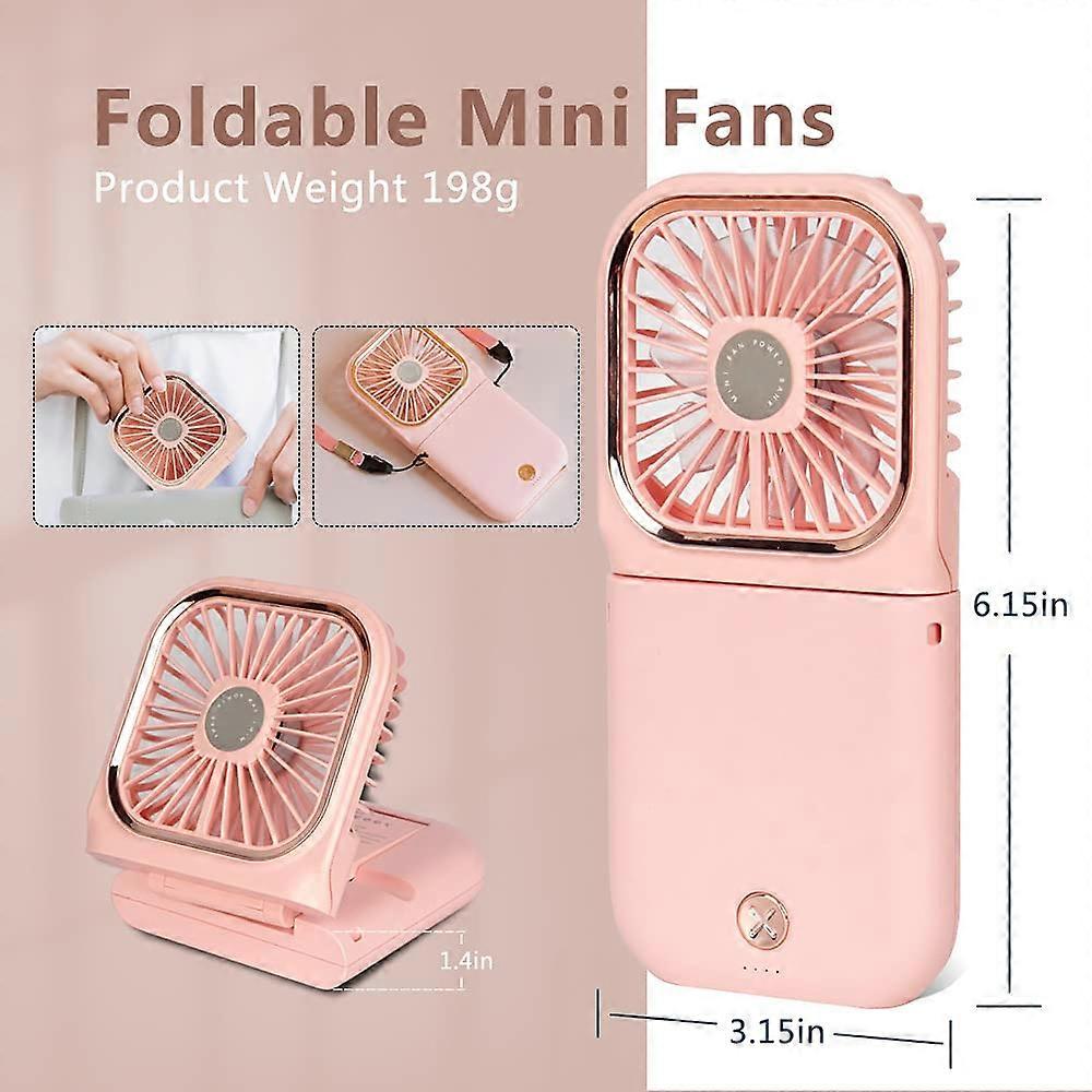 Portable Mini Fan Small Battery Operated Fan 5 in 1 as Power Bank USB ...