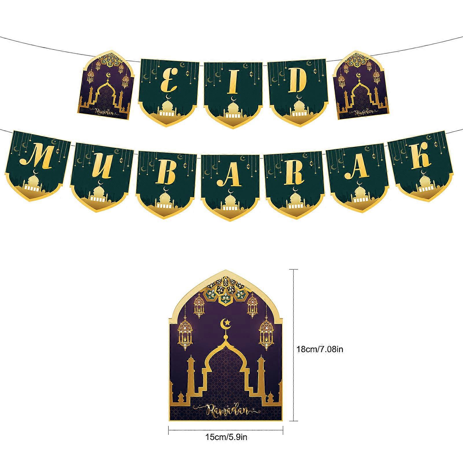 2023 Brand New Eid Mubarak Decoration Banners Flags Ramadan Black ...
