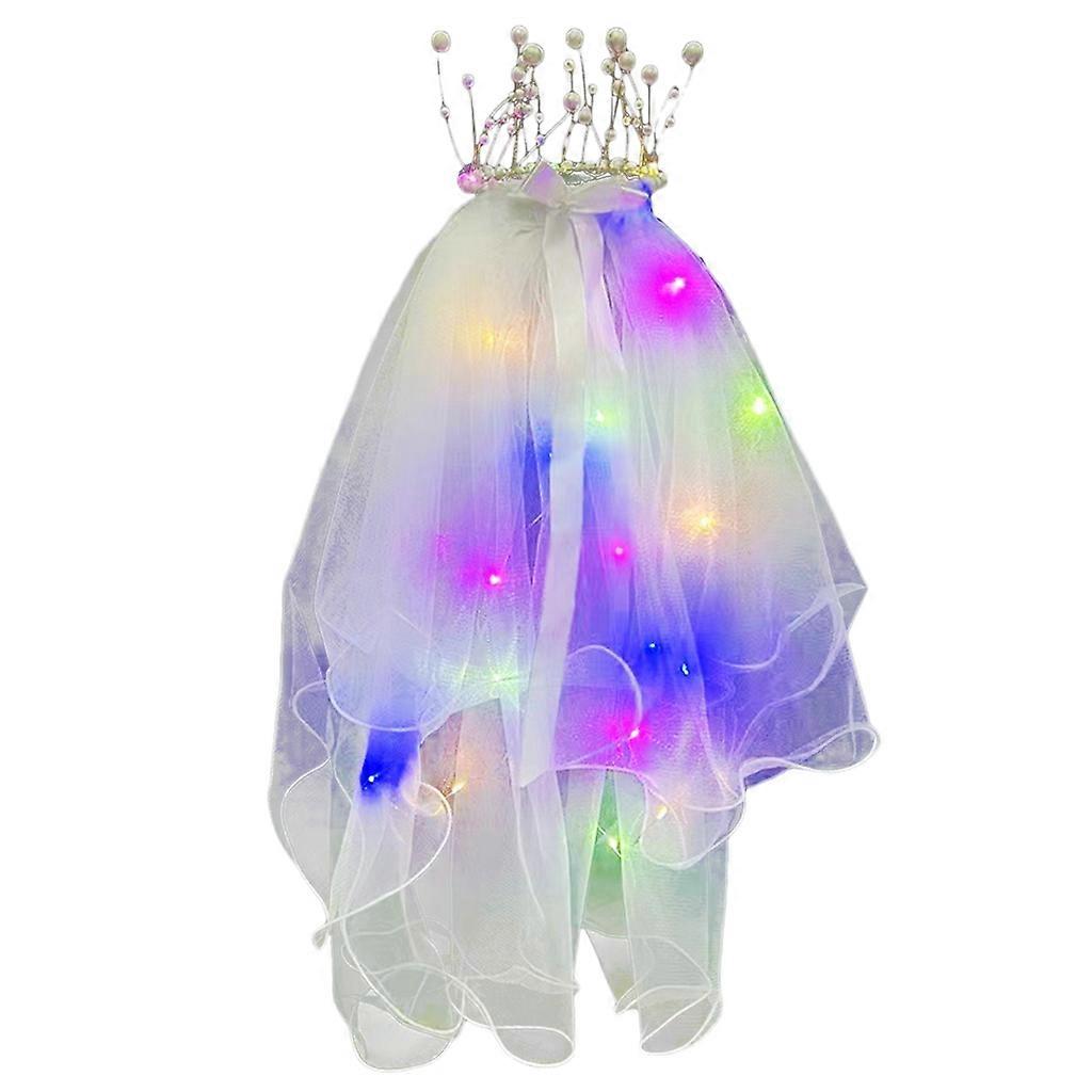 Wedding Tiara Veil Crowns Light Up Wedding Veil Led Light Veil Led ...