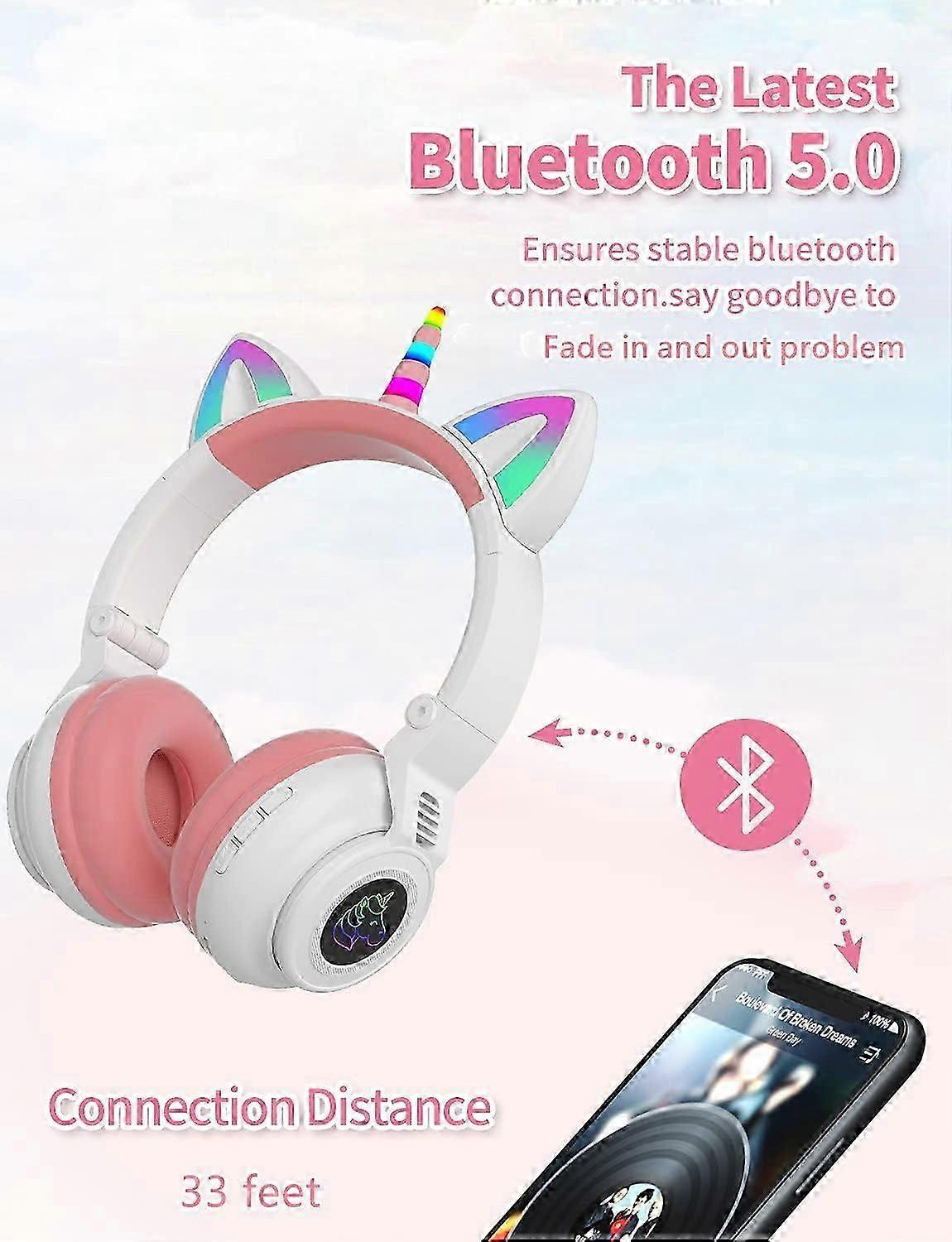 Unicorn Headphones Wireless, Toddler Bluetooth Headphones for Girls ...