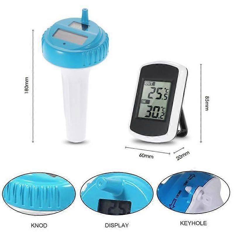 Waterproof Floating Digital Pool Thermometer Solar Wireless Water ...