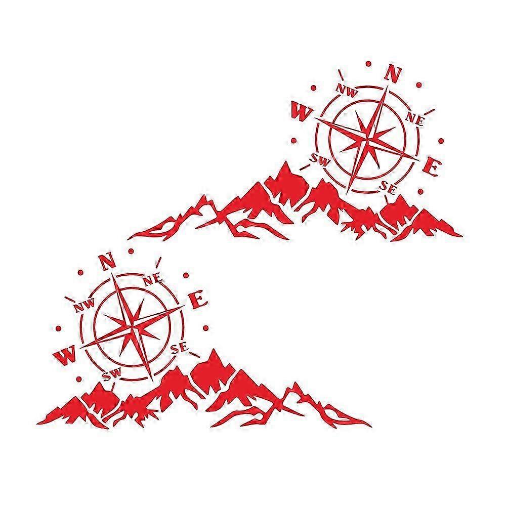 Car Sticker 2pcs Mountain Adventurers Compass Graphics Decoration Rv ...