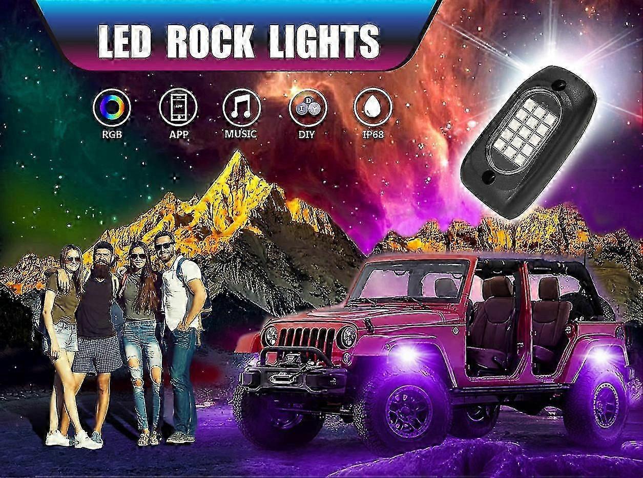 Rgb Led Rock Light Kits Car Neon Underglow Lights Waterproof Underbody ...