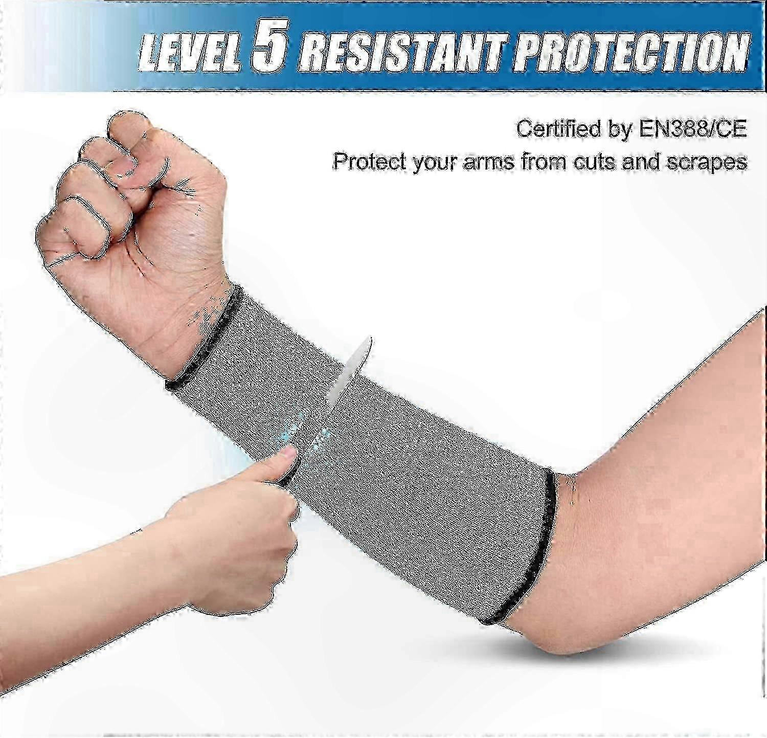 2 Pairs Cut Resistant Sleeve Arm Protection Sleeves Level 5 Protection ...