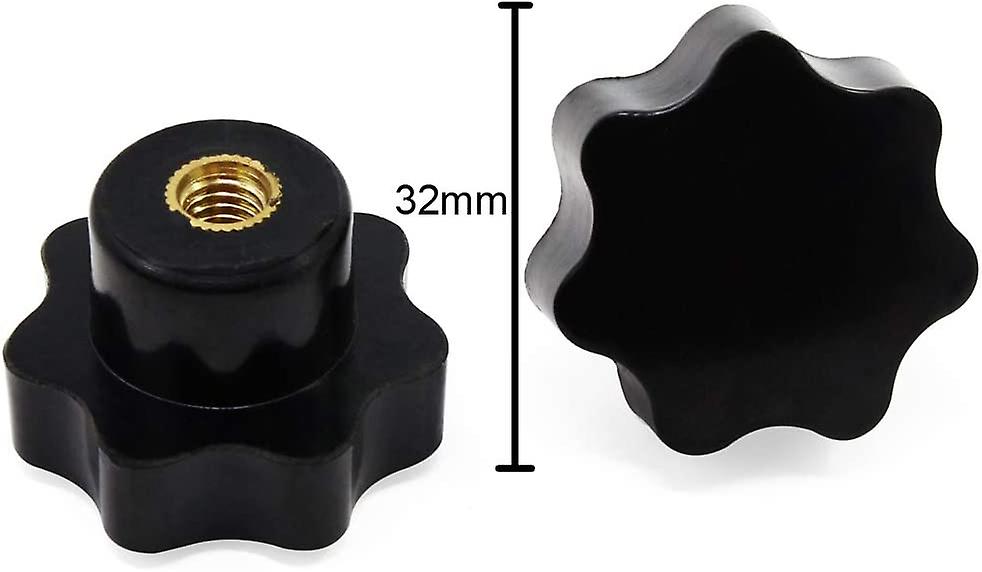 10pcs Black Plastic Star Shaped M8 Head Female Thread Clamp Knob Shaped Hand Grip Handle Grip ...