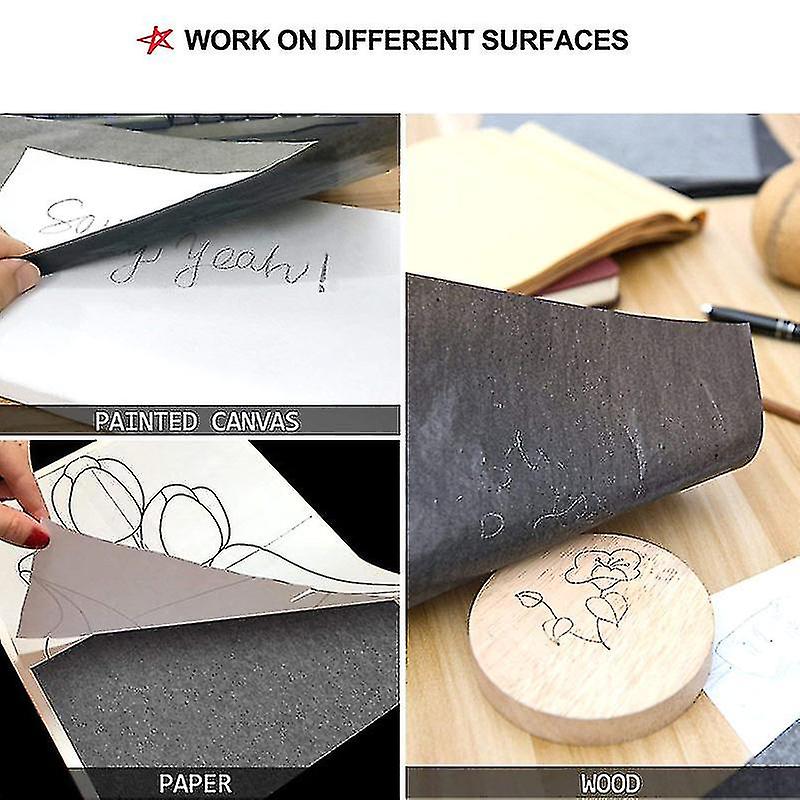 100 Pcs Carbon Paper Transfer Copy Sheets Graphite Tracing A4 For Wood ...