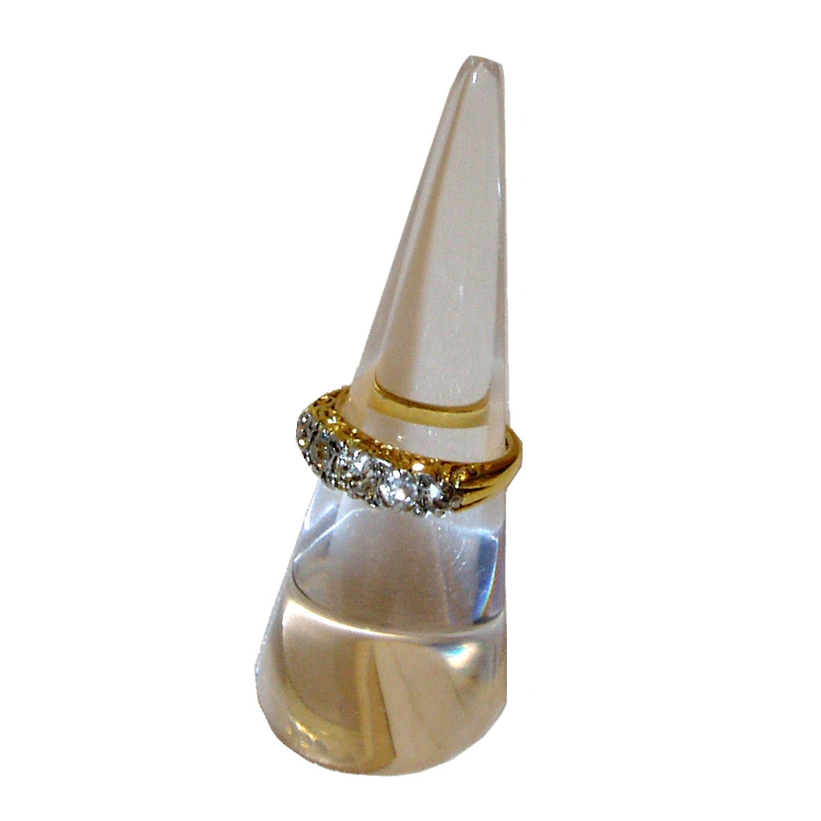 1/3/5/10 Solid Clear Transparent Acrylic Cone Finger Ring Jewellery ...