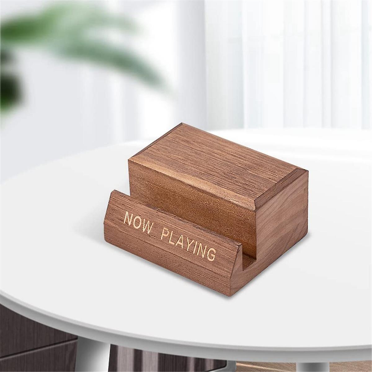 Wooden Vinyl Record Holder Display Stand - Tabletop Now Playing Album ...