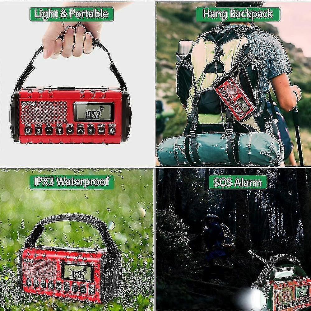 Portable DAB/FM Radiogreen, 5000mAh Solar Radio, USB Charger Solar ...