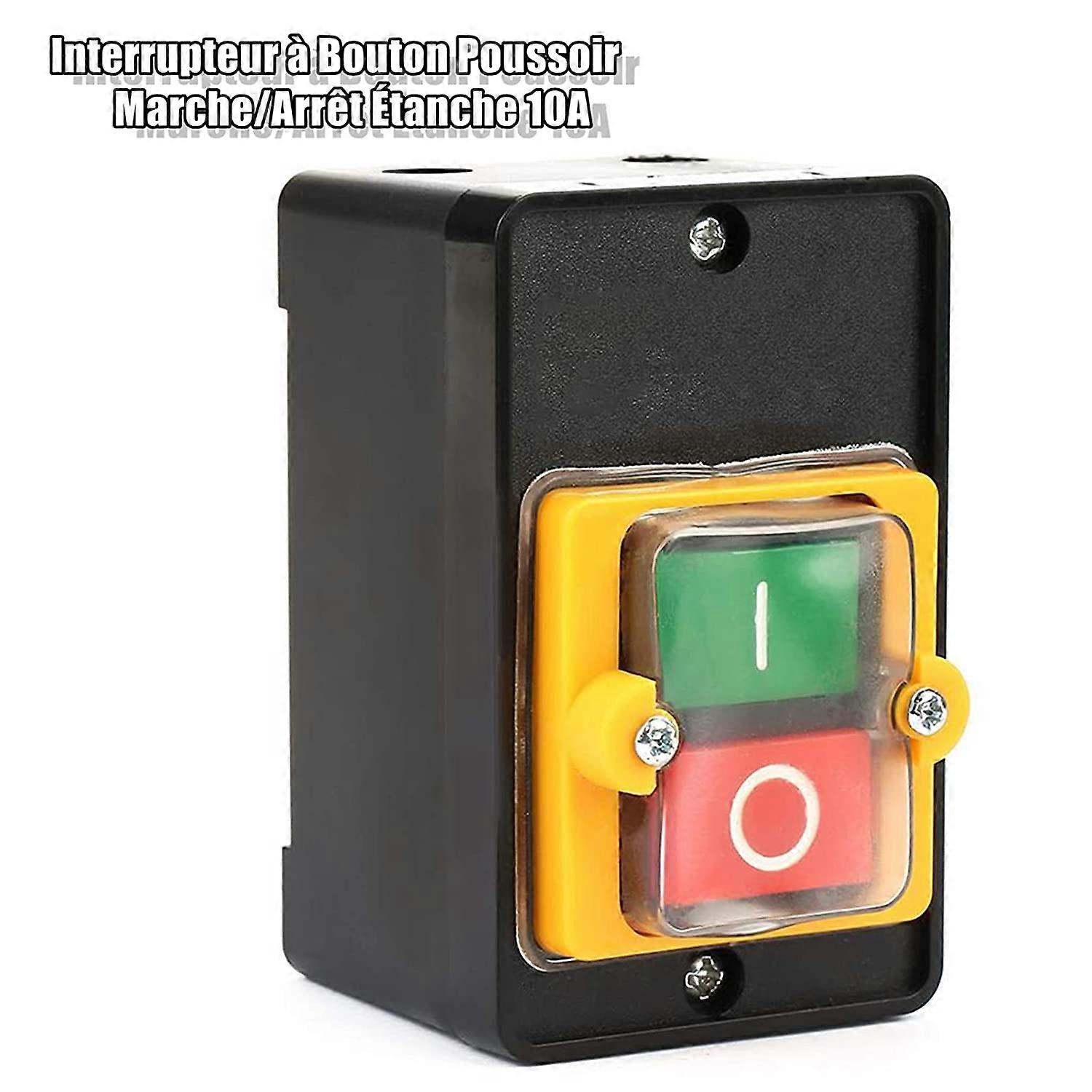 Push Button Switch, AC220V/380V 10A Single/Three Phase Waterproof Power ...