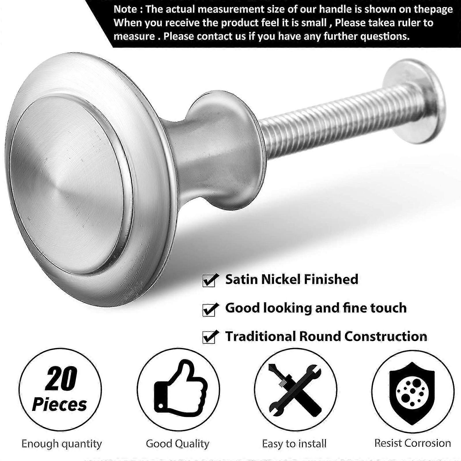 40/20pcs Kitchen Cabinet Heavy Pull Knobs, Brushed Nickel Cabinet Knobs ...