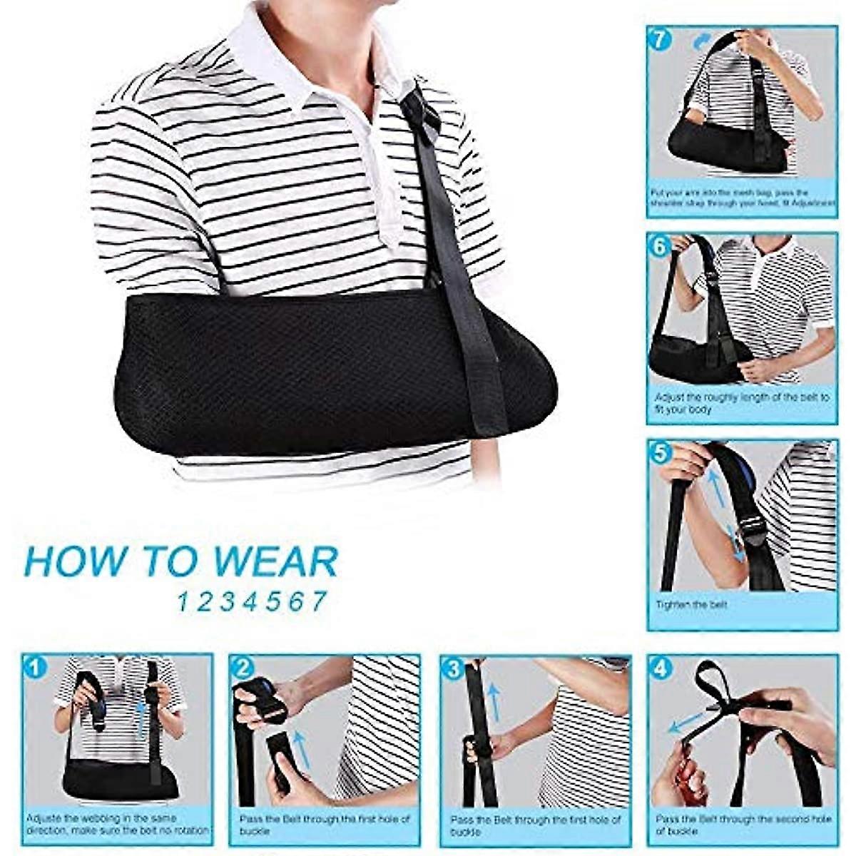 DOACT Arm Sling for Shoulder Injury Adjustable Arm Support for left and ...