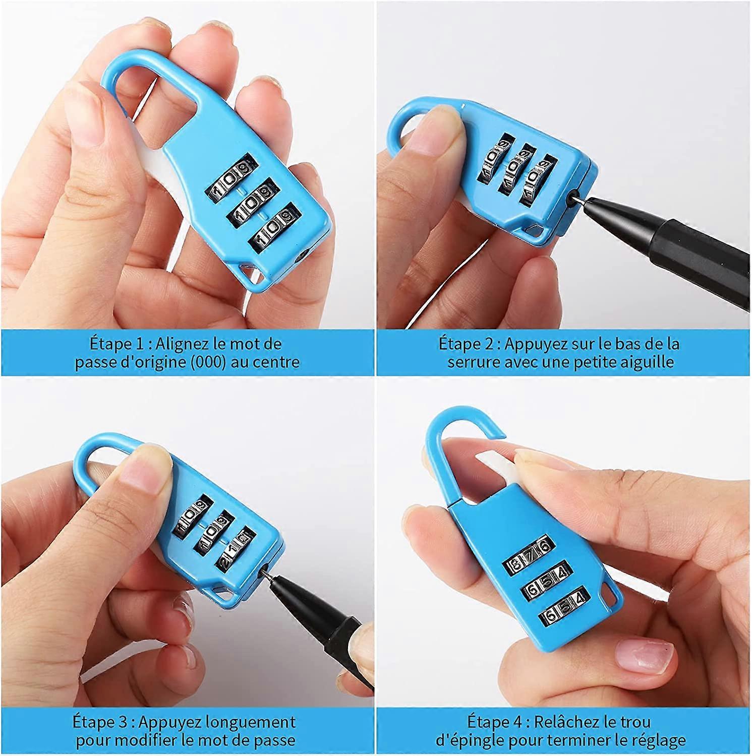 Pcs Small 3-Digit Code Padlock, Small Locker Code Lock Airplane ...