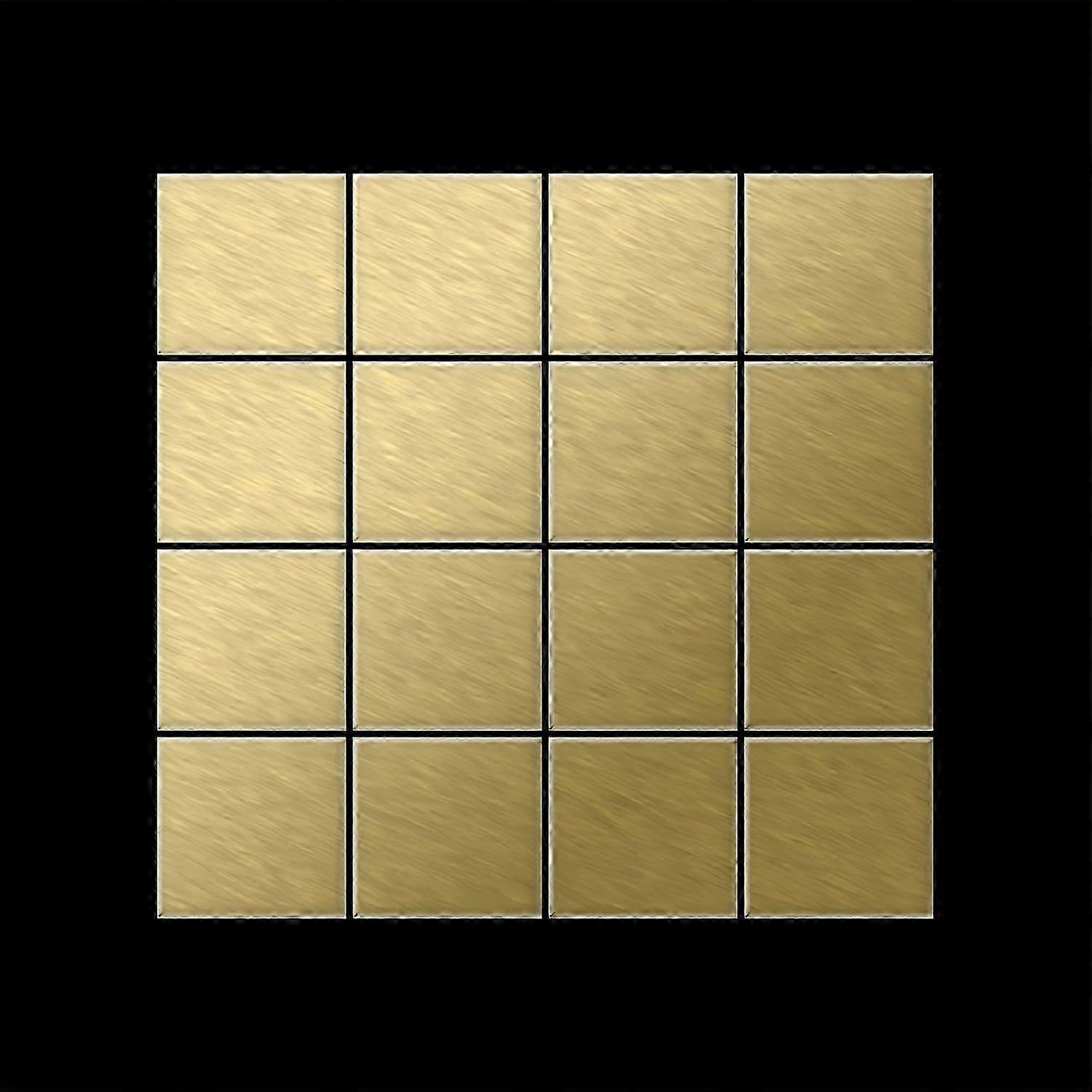 Mosaic tile massiv metal Titanium Gold brushed gold 1.6mm thick ALLOY ...