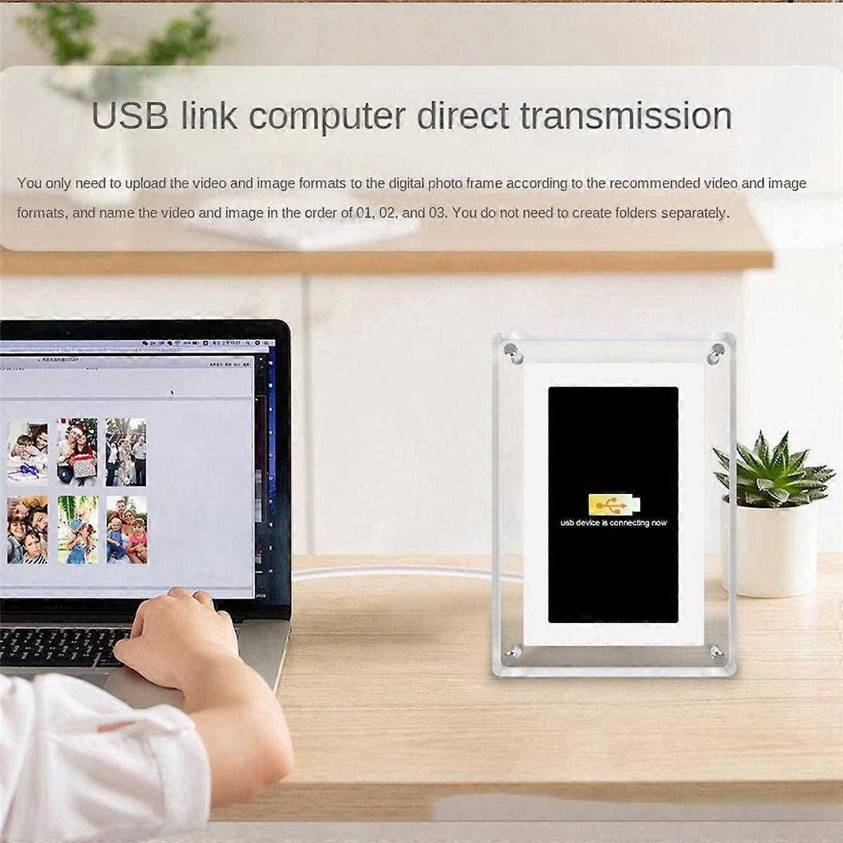 7 Inch Video Player Frame 1500MAh IPS Screen 4Gb Memory Digital Photo ...