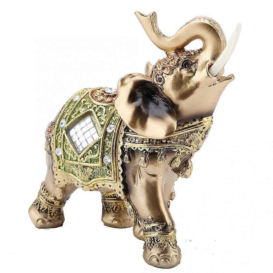 Chinese Traditional Feng Shui Lucky Elephant Statue Resin Wealth Animal ...