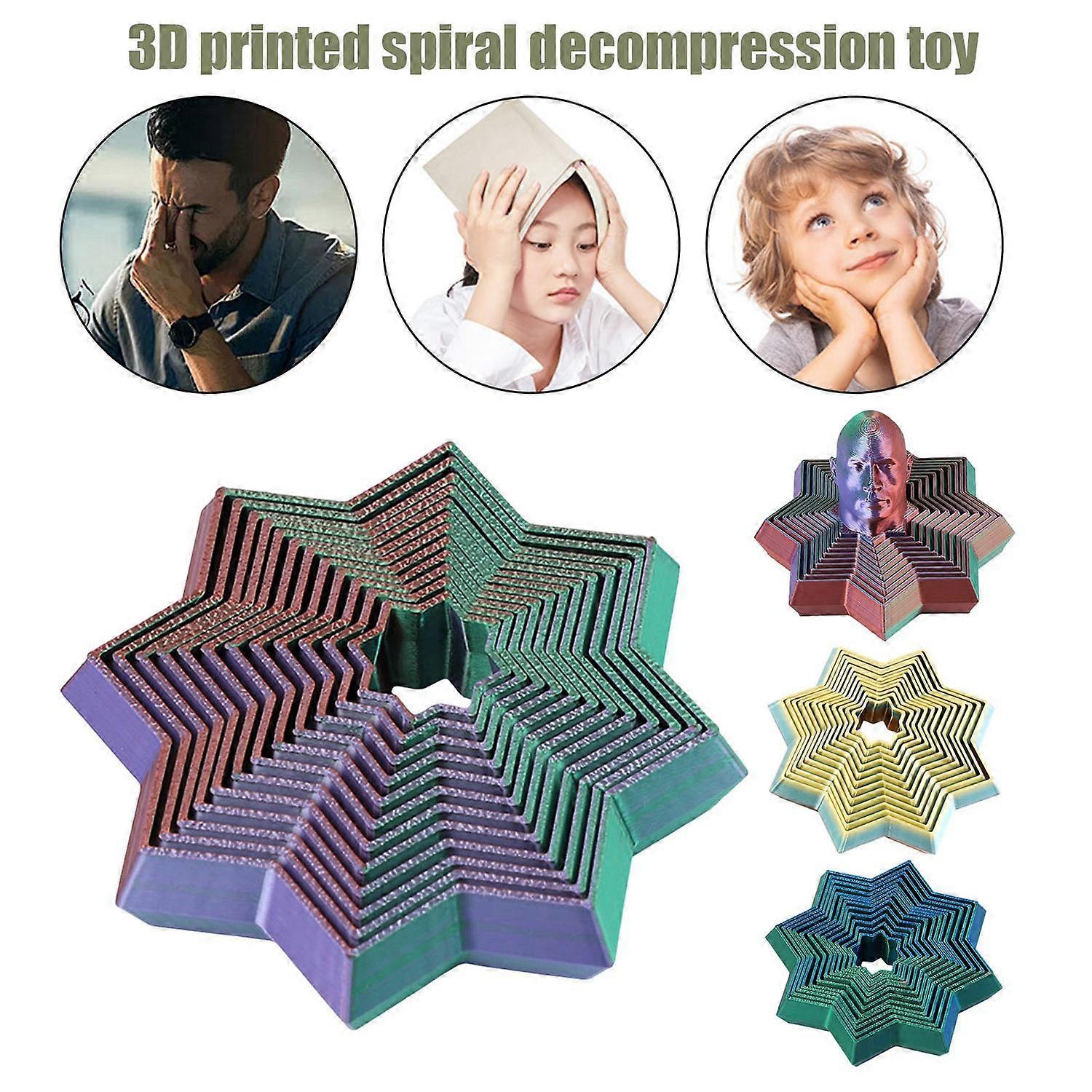 3D Printed Fidget Retractable Tower 10/12 Layers Anxiety Stress Relief ...