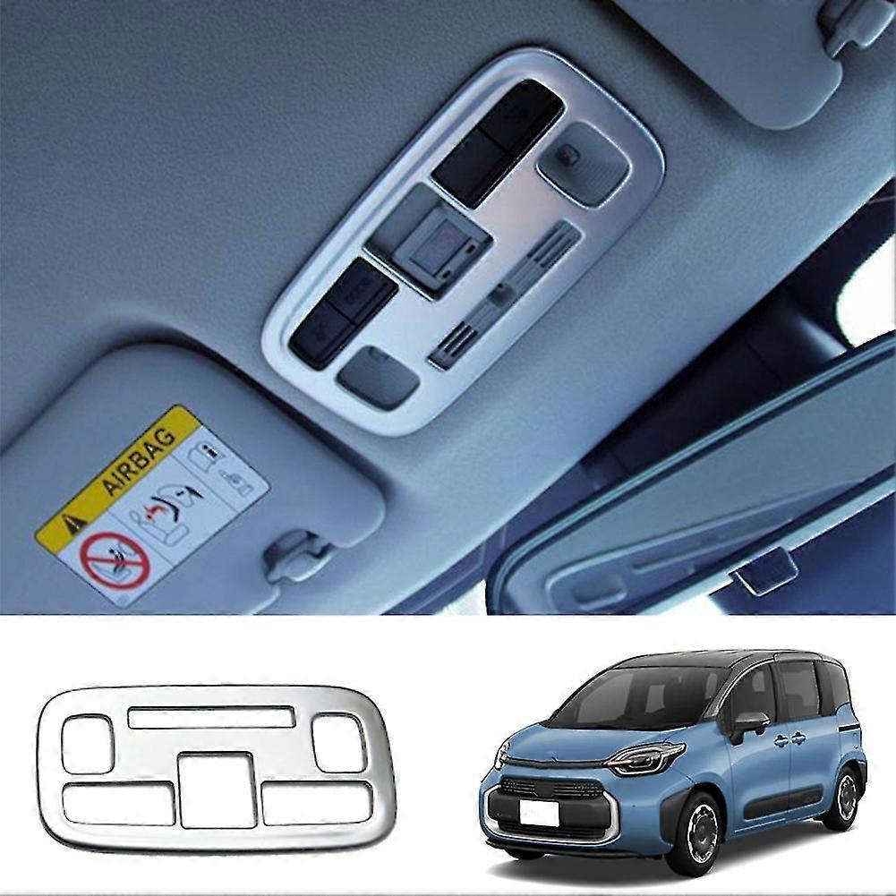 Car Matte Silver Interior Front Reading Light Lamp Cover Trim Sticker ...