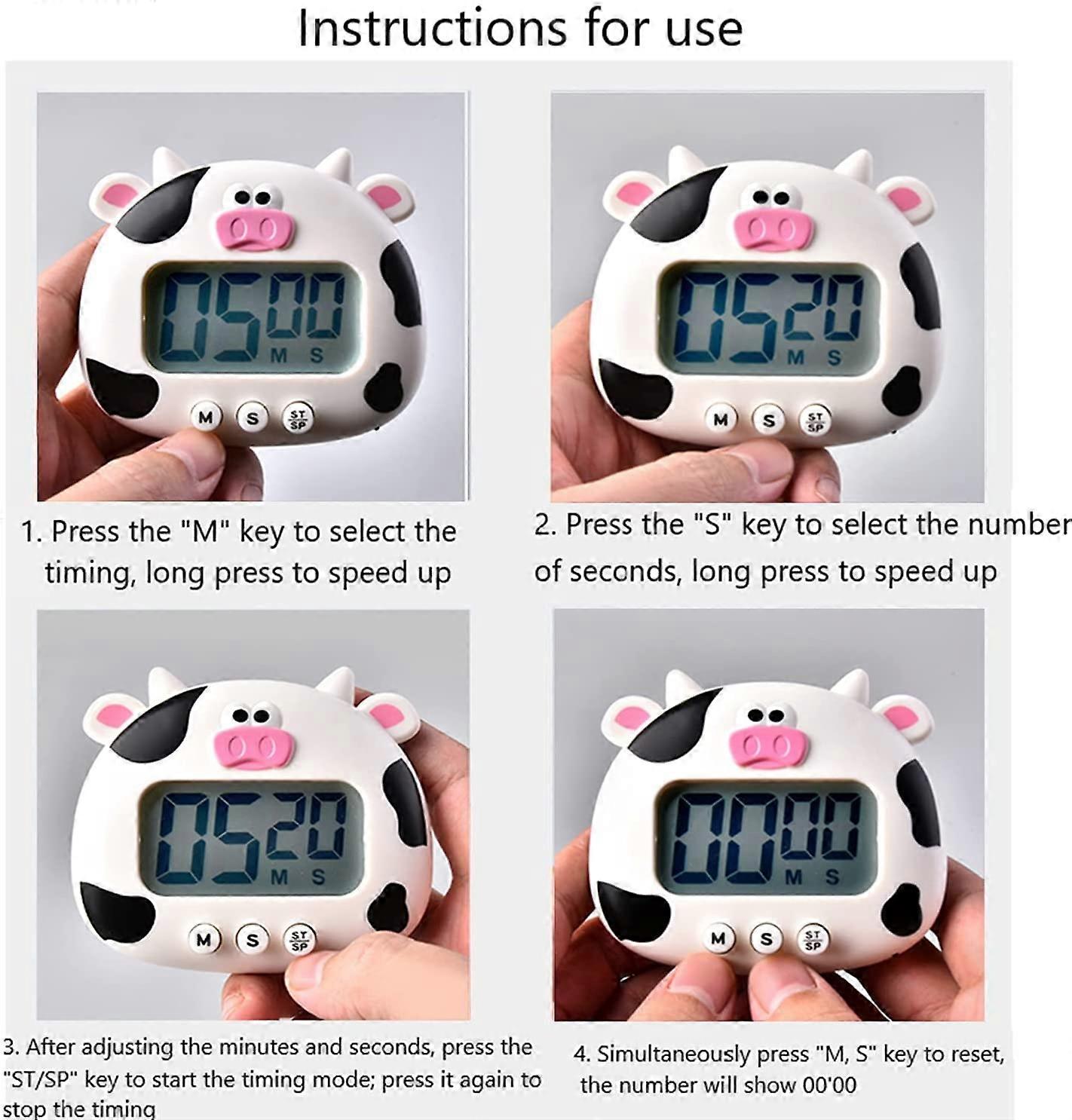 Kitchen Timer, Digital Cooking Timer with Magnetic, LCD Large-Screen ...