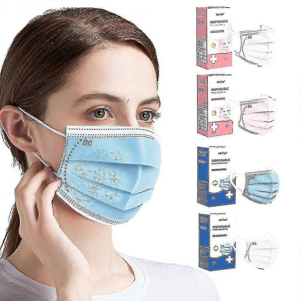 Disposable Medical Mask 3-ply Filter Earloop Mouth Cover 50 Pack Face ...