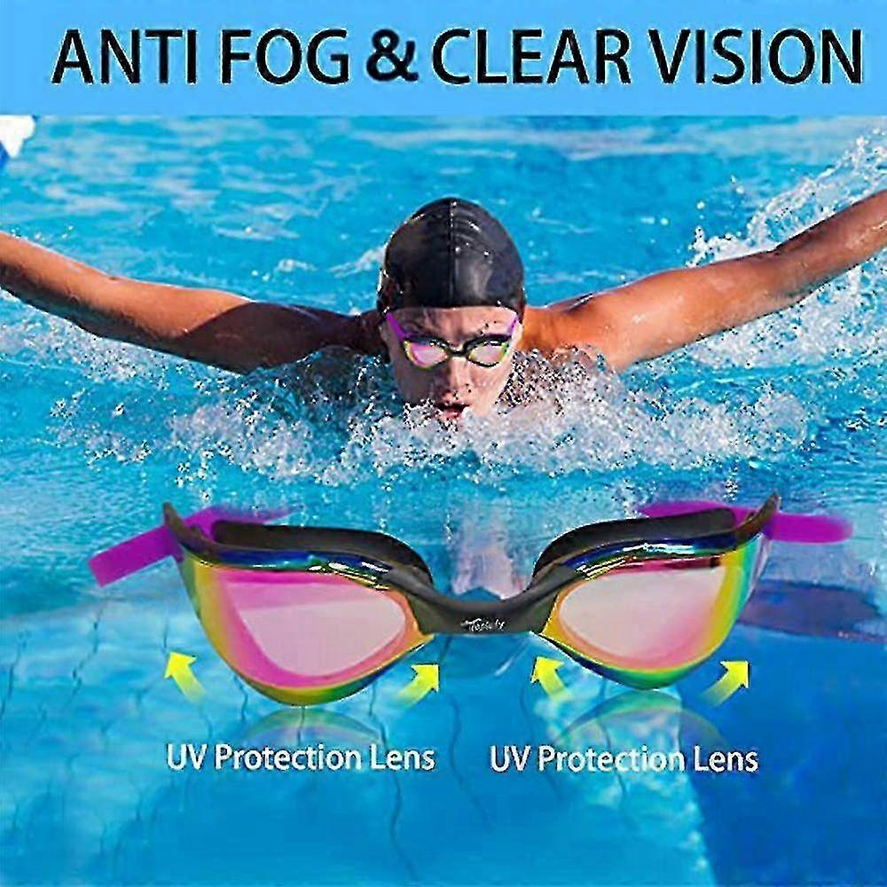 Colorful Plating Swimming Goggles Adult Kids Swimming Goggles Anti-fog ...