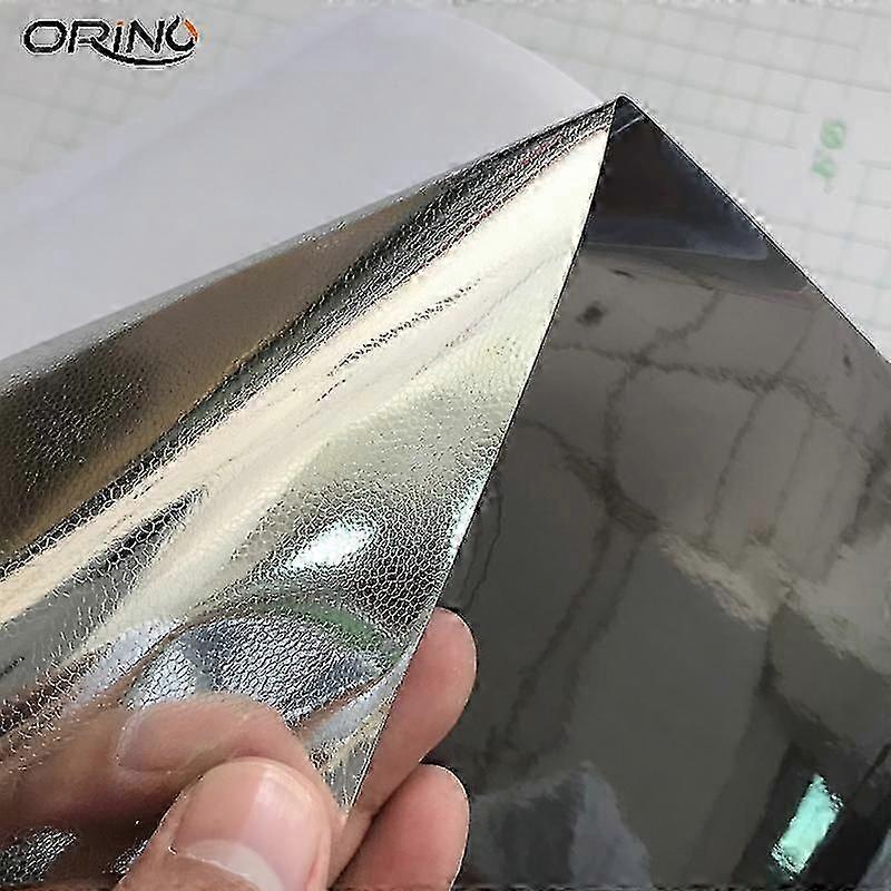Strechable Black Mirror Chrome Cast Vinyl Wrap Self-adhesive Film Decal ...