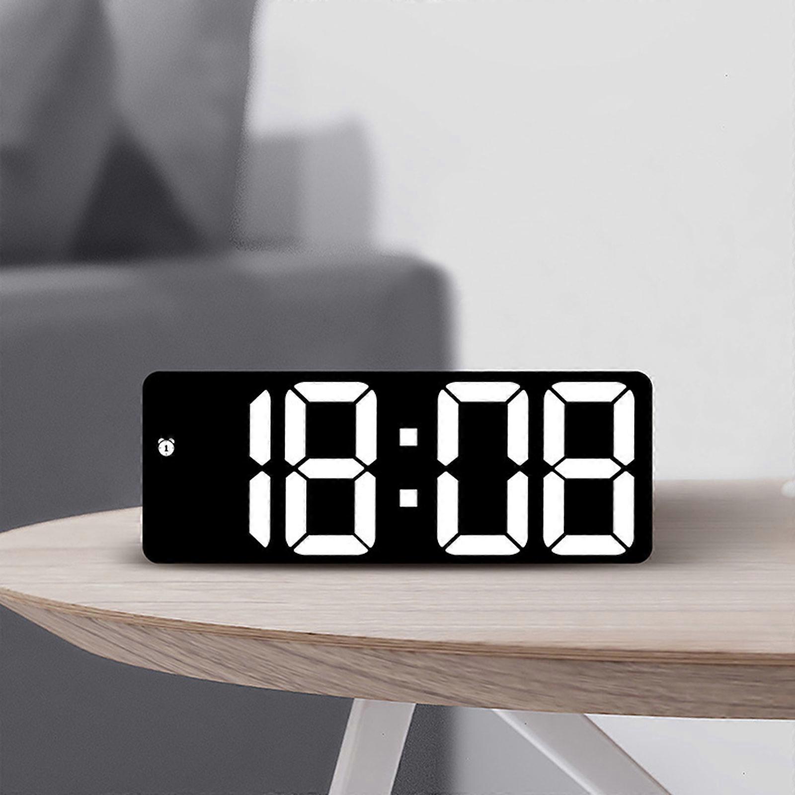 Large LED Display Digital Alarm Clock with Date Temperature Display Bed side Clock for Bedroom ...