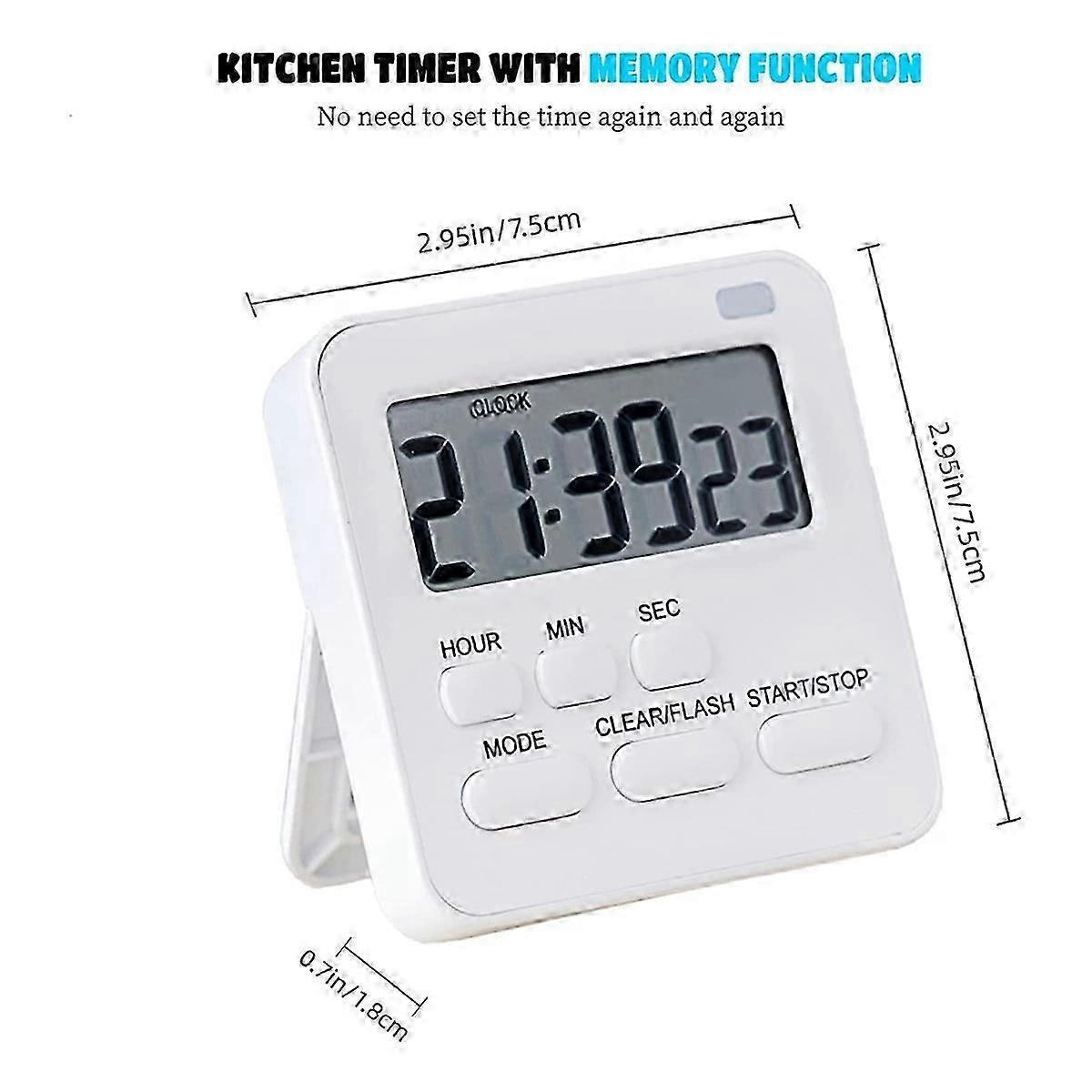 Kitchen Timer,Egg Timer with Clock,Digital Timer Stopwatch with LCD ...