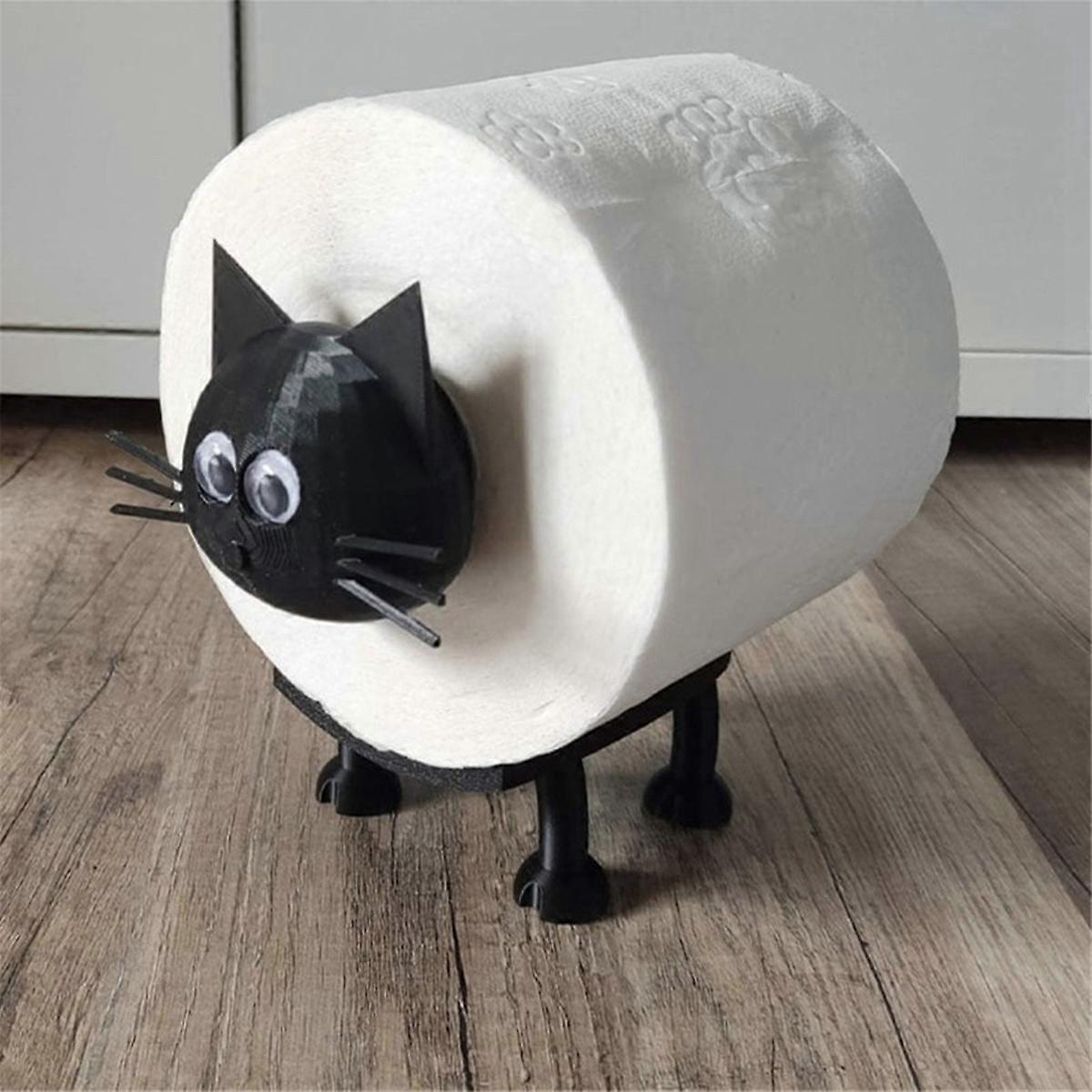 Cat Roll Holder Toilet Paper Holder Bathroom Set Paper Towel Roll ...