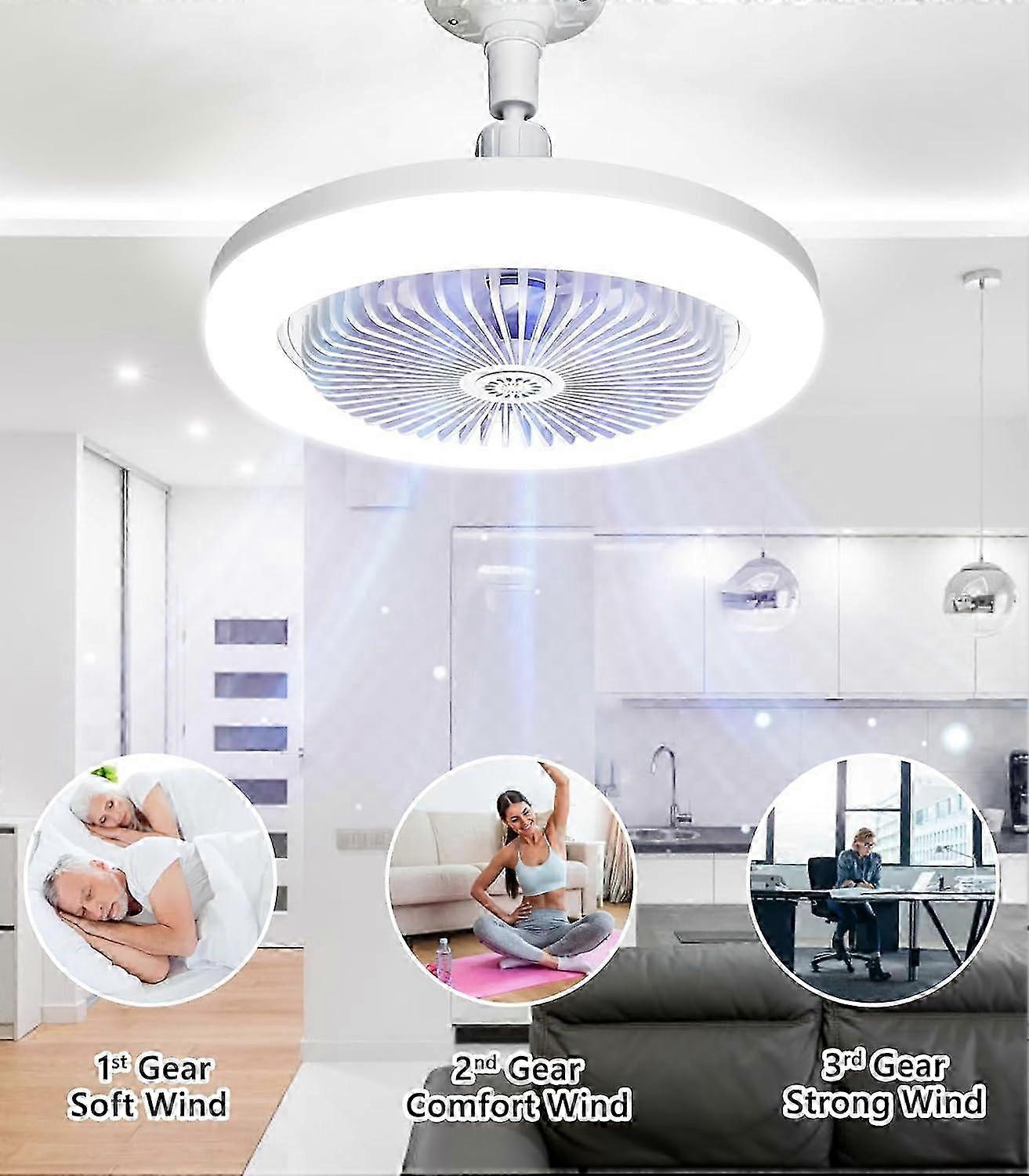 Ceiling Fan with Lights and Remote, Ceiling Light with Fan 3 Color ...