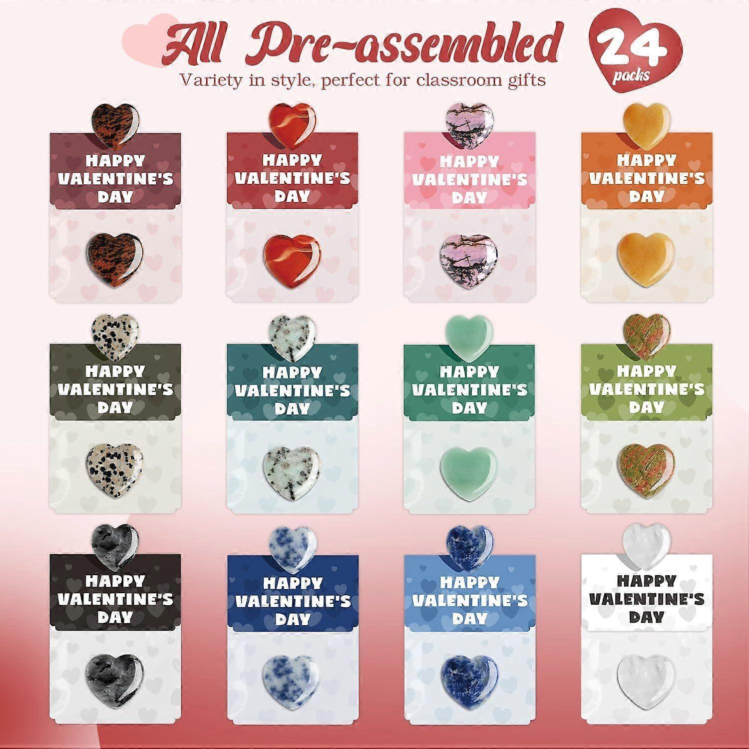 Valentines Day Gem Gifts for Kids - 24 Pack Prefilled Valentine's Day ...