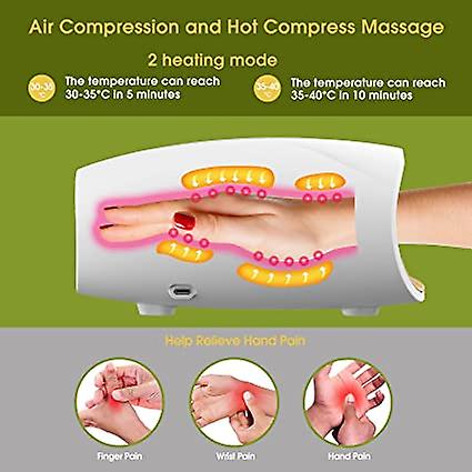 Electric Hand Massager with Heat, Cordless Acupressure Massager with ...