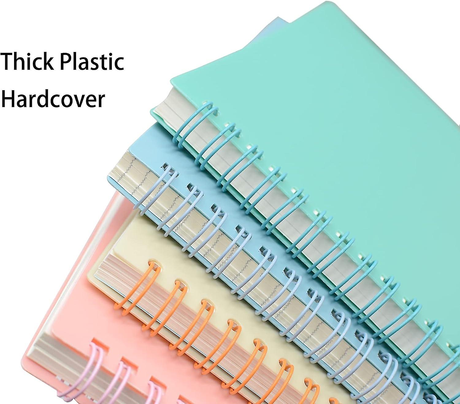 Spiral Notebook, 3 Pcs A5 Thick Plastic Hardcover 8mm Ruled 3 Color 80 ...