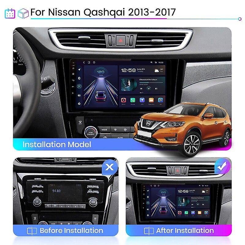 Android Auto Radio for Nissan Qashqai J11 X-Trail 3 T32 2013-2017 Carplay Car Multimedia GPS ...