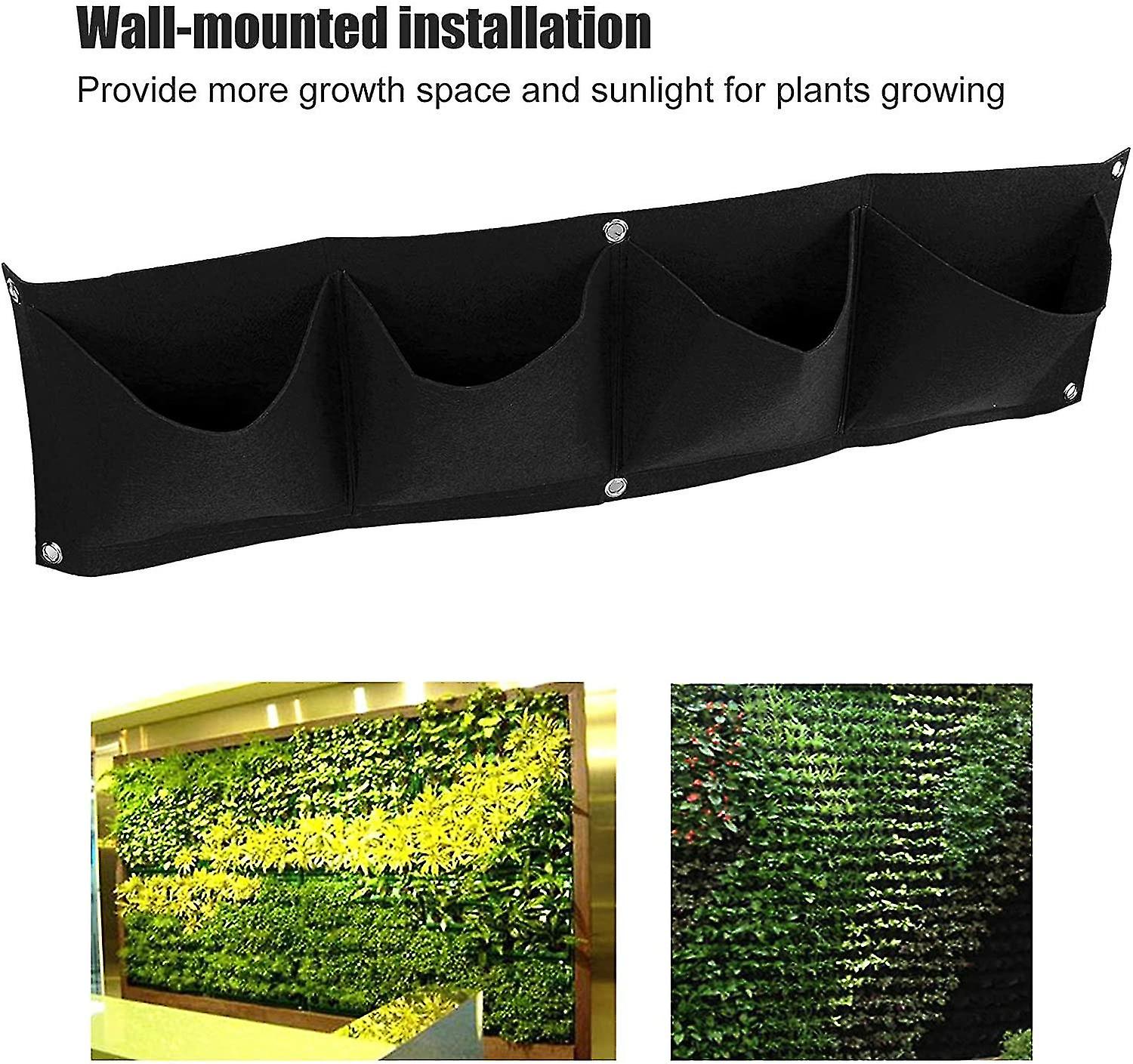 4 X Garden Vertical Planter Multi Pocket 4 Pockets Wall Mount For ...