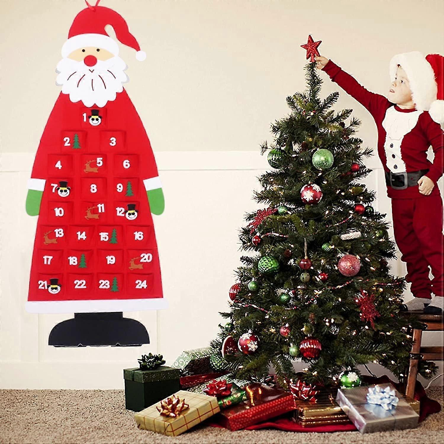 Felt Santa Advent Calendar, Fillable Advent Calendar For Kids, Fabric ...