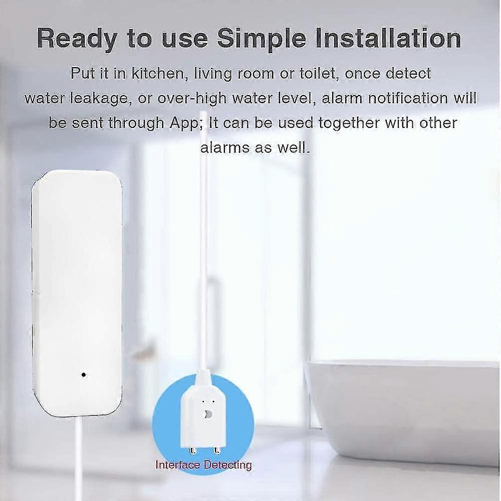 Water Leak Detector Wifi Alarm Works With Smart Life App Overflow Leak ...