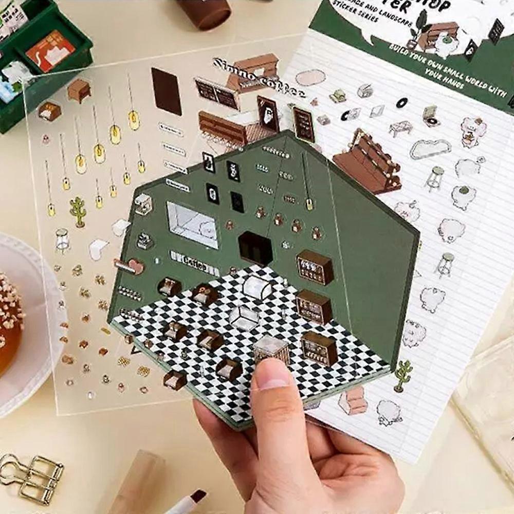 4 Sets DIY 3D House Stickers, Fun DIY Stickers Scene Make Your Own ...