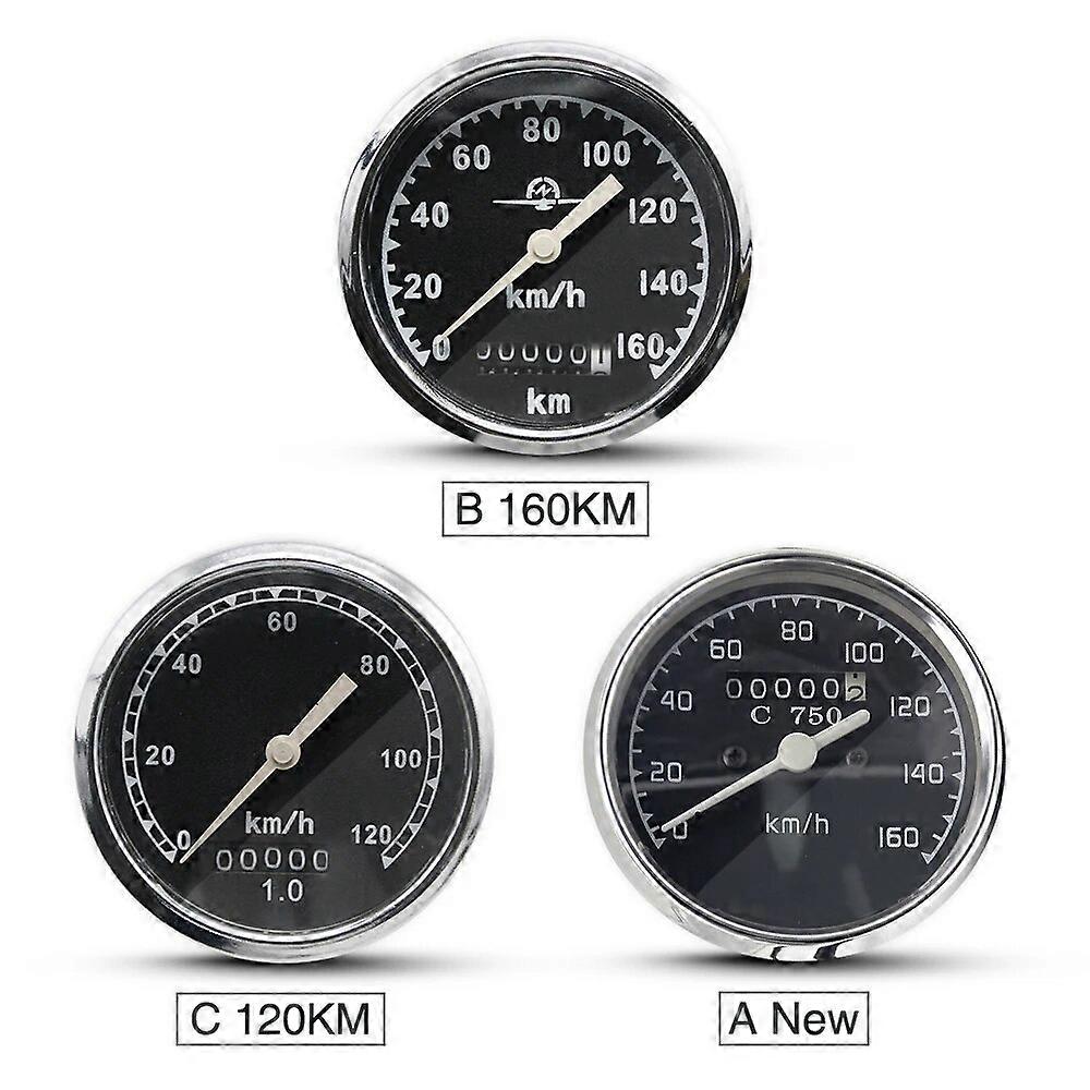 Alconstar- 120KM/160KM Motorcycle CJ-K750 Retro Round Speedometer for ...